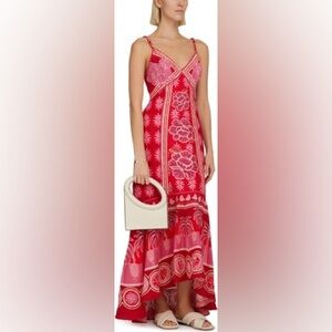 Caroline Constas | Dresses | Nwt Caroline Constas Red Floral Maxi Dress ...